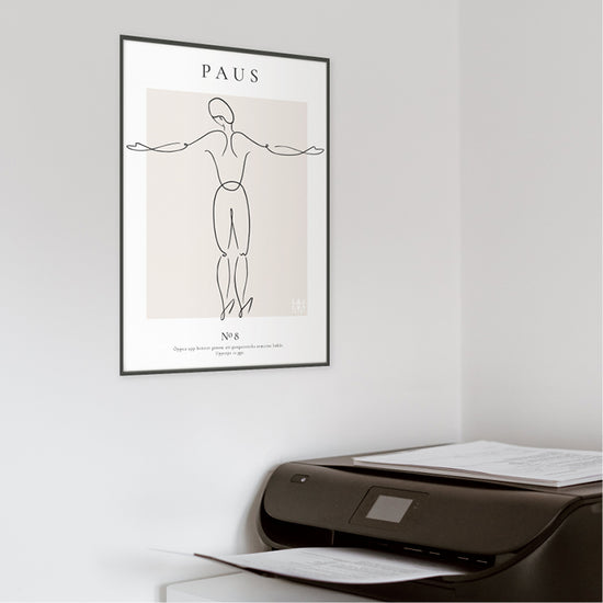 Paus – Poster med illustrerade rörelser i lineart – KNAADA
